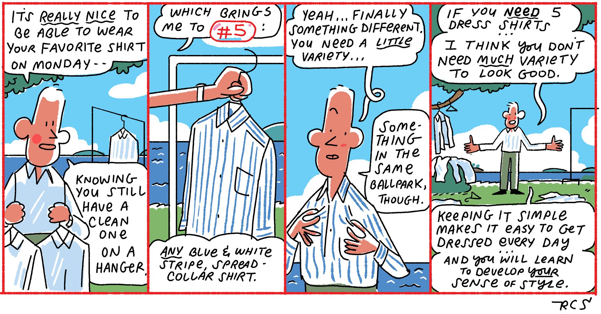 Style & Fashion Drawings: The Five Shirts You Need – Put This On